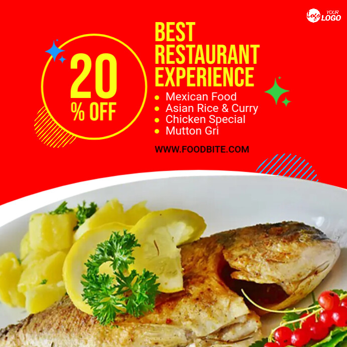 Restaurant Offer Social Media Post Template | PosterMyWall