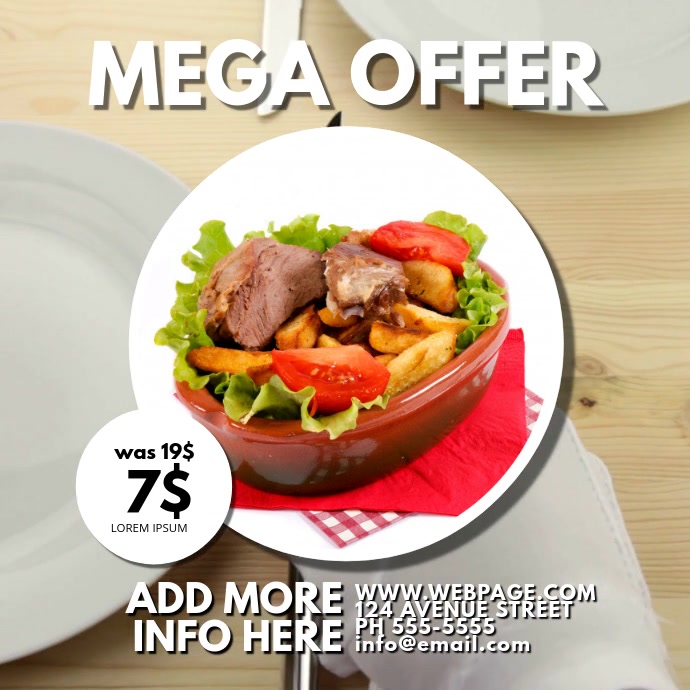 Restaurant offer video template for instagram | PosterMyWall