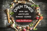 Restaurant Open Hours Poster Template | PosterMyWall