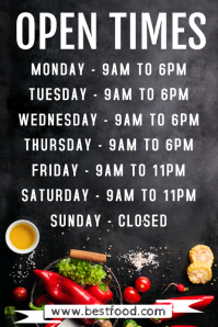 Opening Hours Template | PosterMyWall