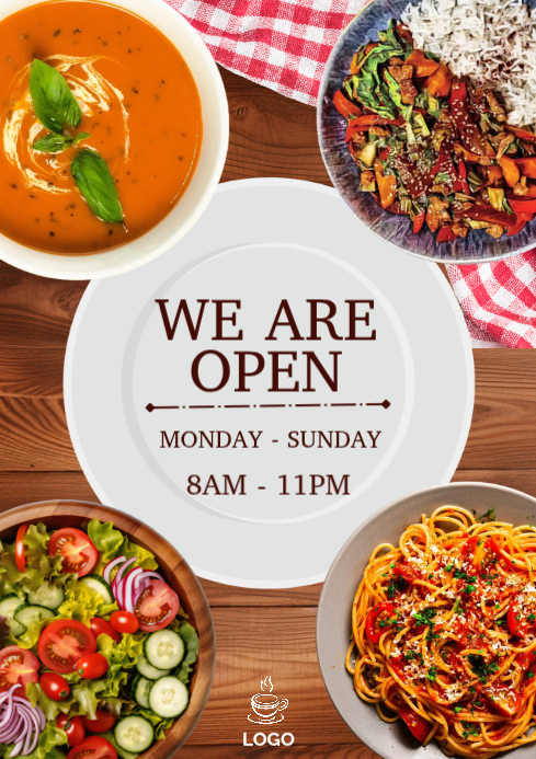Restaurant Open Times Template | PosterMyWall