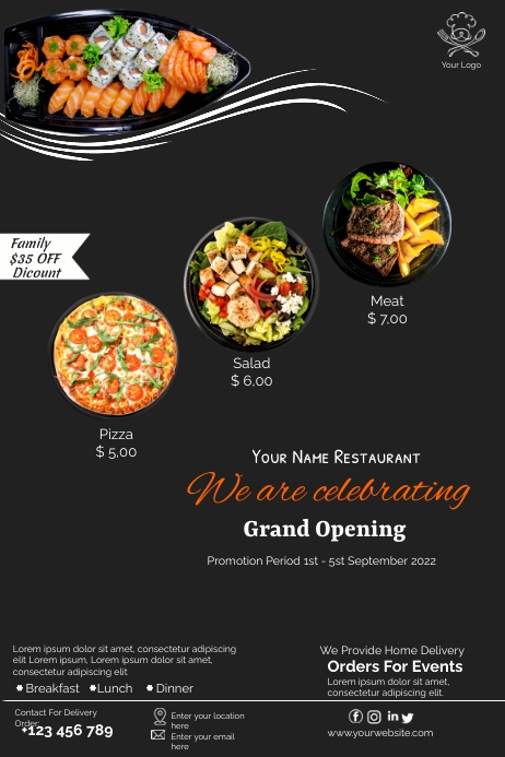 Restaurant Opening Template | PosterMyWall