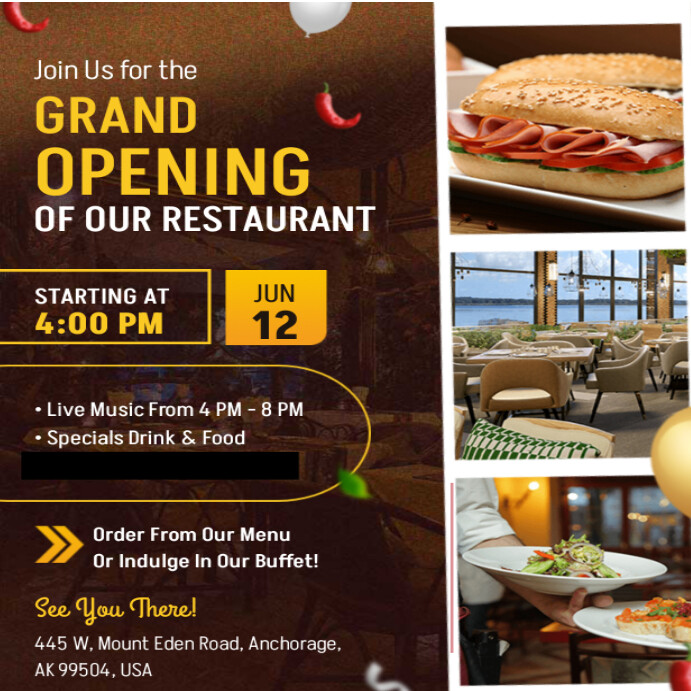 Copy of Restaurant opening | PosterMyWall