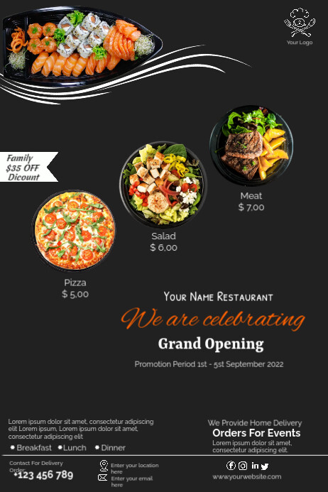 Restaurant Opening Template | PosterMyWall
