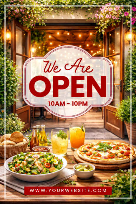 Restaurant Opening Hours Poster Template | PosterMyWall
