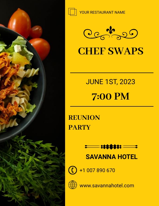 RESTAURANT PARTY POSTER Template | PosterMyWall