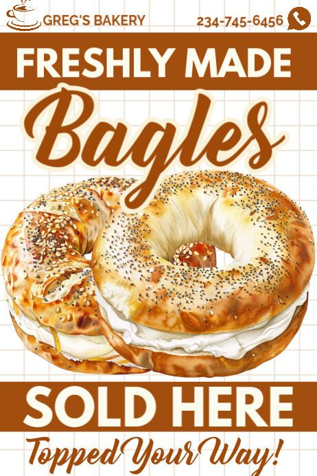 Restaurant Poster - Food Flyer - Bagels Template | PosterMyWall