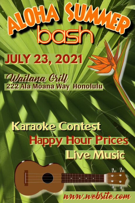 Copy of Aloha Bash Restaurant Flyer | PosterMyWall