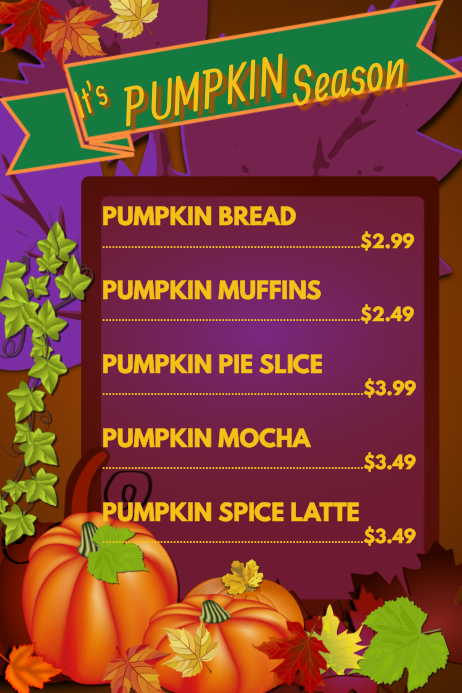 Restaurant Fall Poster Template | PosterMyWall