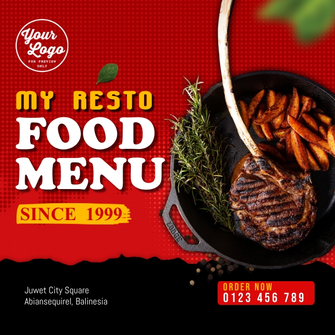 Restaurant Promo Template For Social Media | PosterMyWall