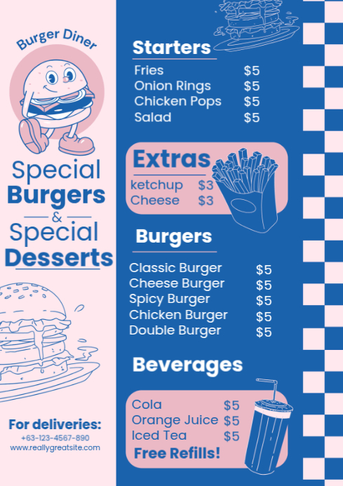 Restaurant Special Food Menu Poster A4 Template | PosterMyWall