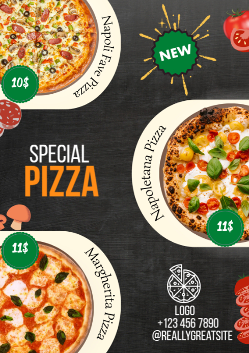 Restaurant Special Pizza Menu Poster A4 templaat | PosterMyWall
