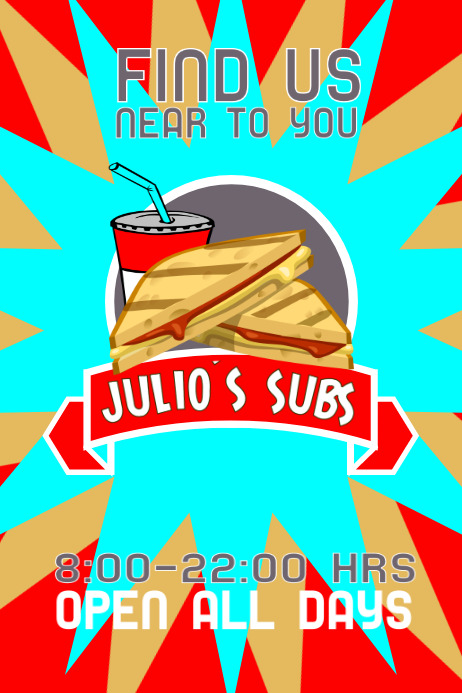 RESTAURANT SUBS Template | PosterMyWall