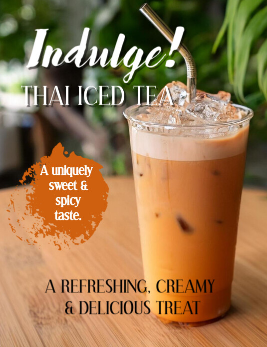 Restaurant Thai Iced Tea Flyer (us Letter) Template | PosterMyWall
