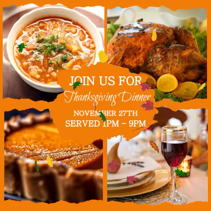 Plantilla de Restaurant Thanksgiving Dinner Special Instagram Post ...