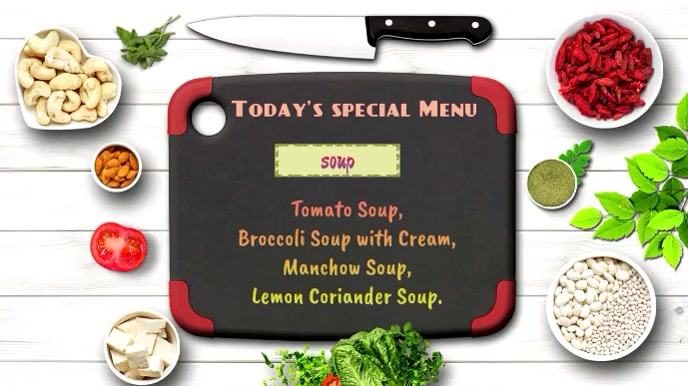 Restaurant Today's Menu Animated Template | PosterMyWall