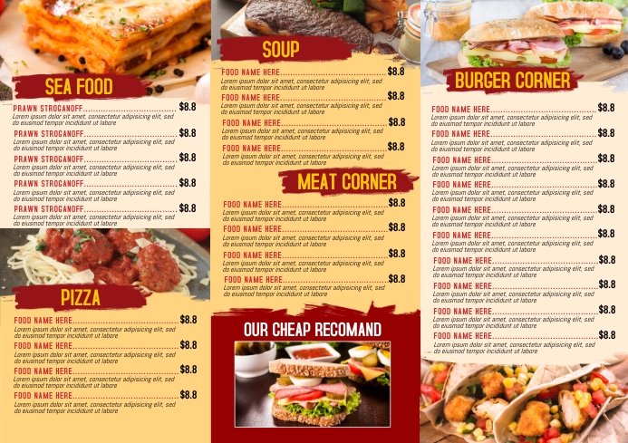 Restaurant Tri Fold Menu Template | PosterMyWall