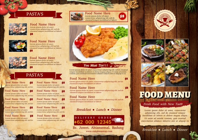 Restaurant Tri Fold Menu Template | PosterMyWall