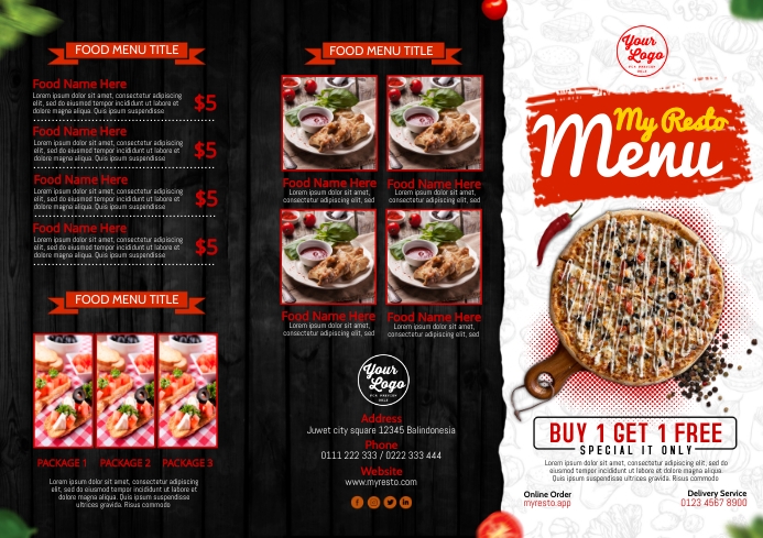 Restaurant Tri Fold Menu Template | PosterMyWall