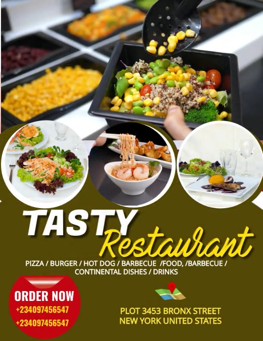 Restaurant Video Template | PosterMyWall
