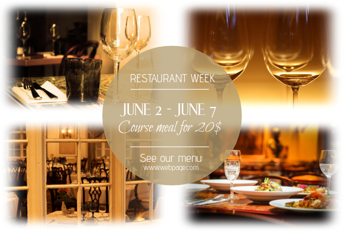 restaurant week landscape discpunt meal poster Template | PosterMyWall