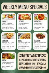 Restaurant Weekly Food Menu Template | PosterMyWall
