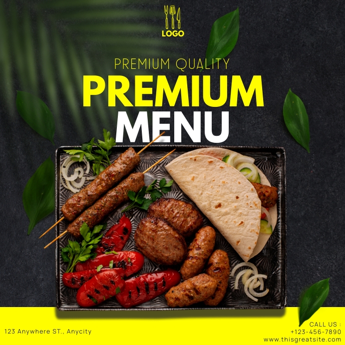 Restaurant with Premium Menu Template | PosterMyWall