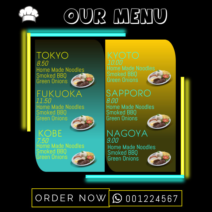 Restaurent Menu INSTA POST Templat | PosterMyWall