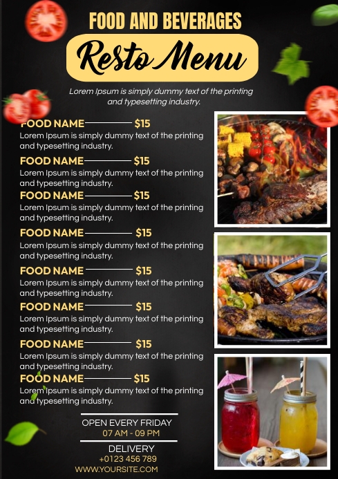 Resto Menu Flyer Template | PosterMyWall