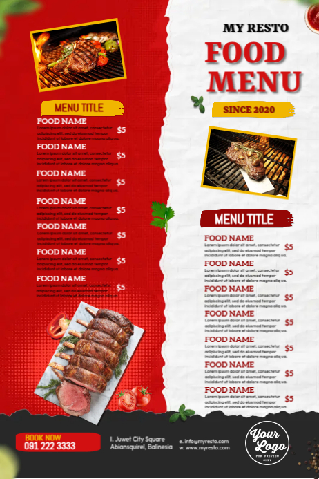 Resto Menu Template | PosterMyWall