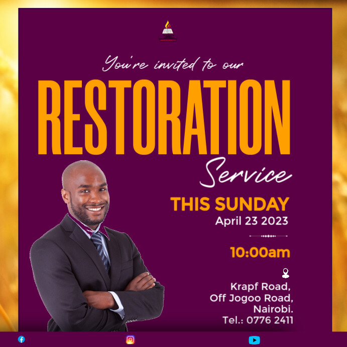 Restoration Sunday Template | PosterMyWall