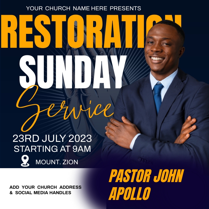 Modèle restoration sunday service | PosterMyWall