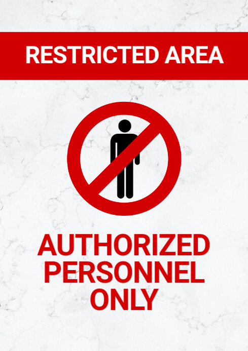 restricted area authorized personnel poster Template | PosterMyWall