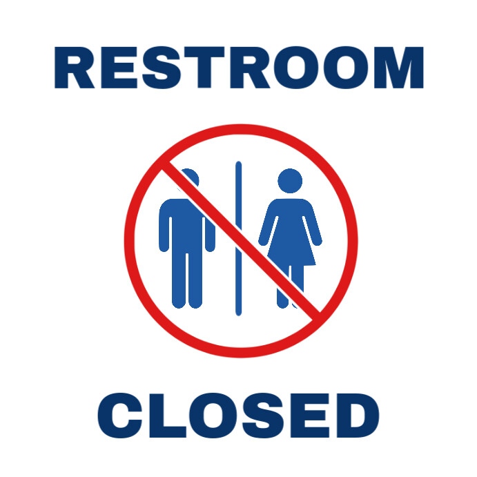 Plantilla de Restroom Closed Sign Template Editable Printable Toilet ...