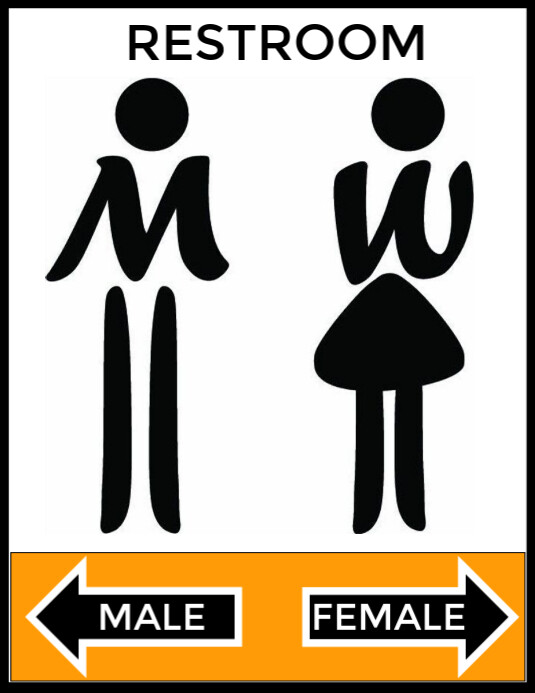 Restroom Direction Signage Template | PosterMyWall