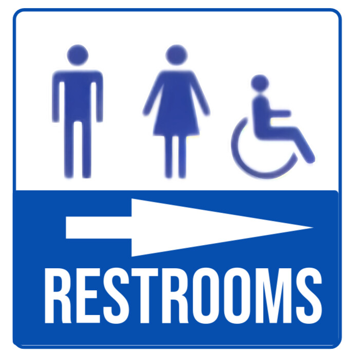 Restroom directions sign design template | PosterMyWall