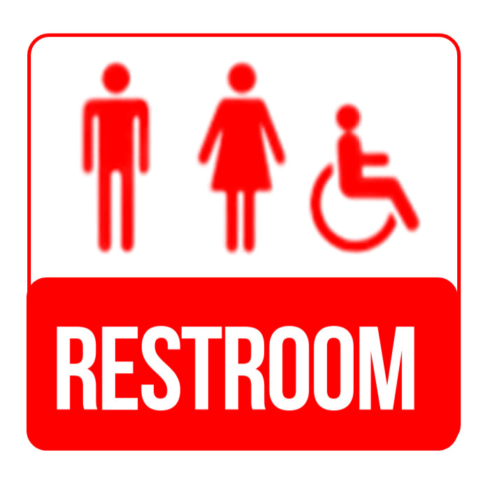 Restroom signs direction design template | PosterMyWall