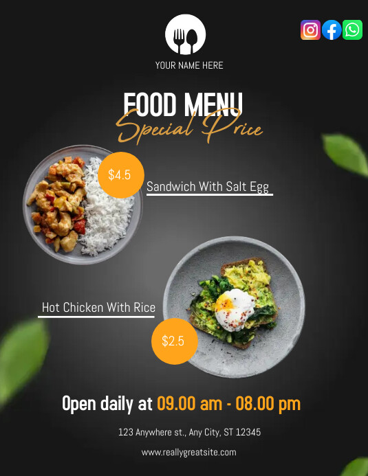 Copy of Resturant menu | PosterMyWall