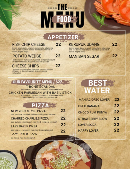 Resturant Menu Template | PosterMyWall