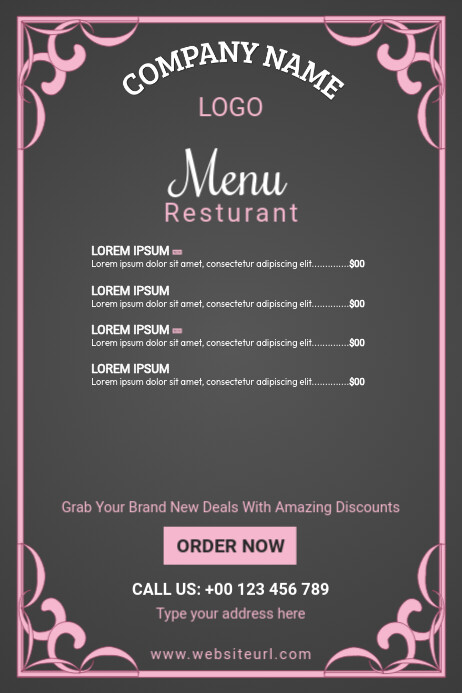 Resturant Menu Template | PosterMyWall