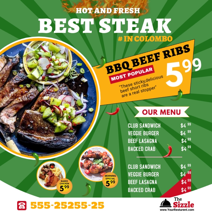 resturent flyer template | PosterMyWall