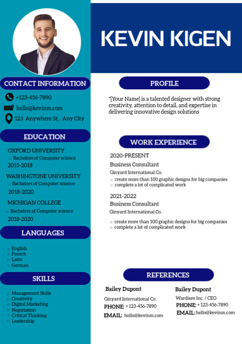 resume A4 Template | PosterMyWall