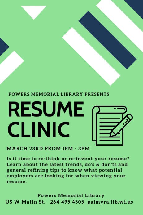 Resume Clinic Template | PosterMyWall