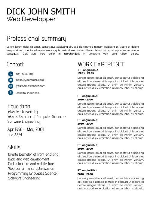 Resume CV Profesional Template | PosterMyWall