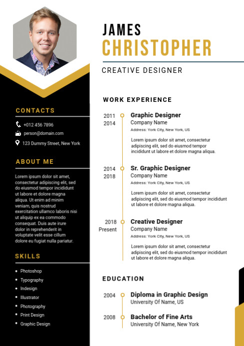 Copy of Resume/CV Template | PosterMyWall