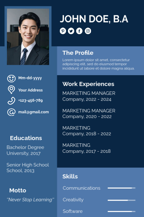 Resume Poster Template | PosterMyWall