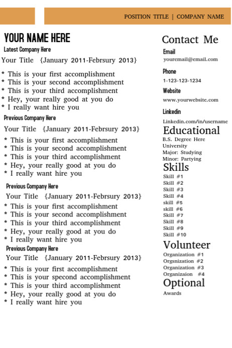 Resume Template | PosterMyWall