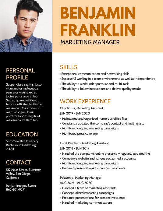 Resume Template | PosterMyWall