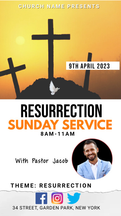 Resurrection, easter sunday, he is risen Template | PosterMyWall
