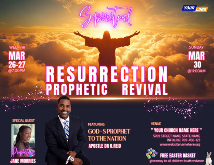 Resurrection and Revival Church Flyer Template | PosterMyWall